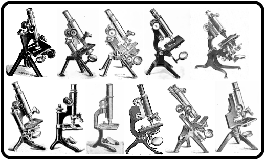 Collection of antique microscopes and other scientific instruments