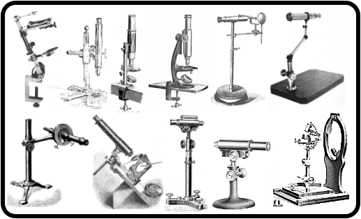 Collection of antique microscopes and other scientific instruments