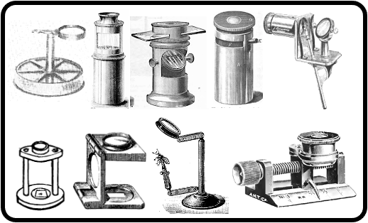 Collection of antique microscopes and other scientific instruments