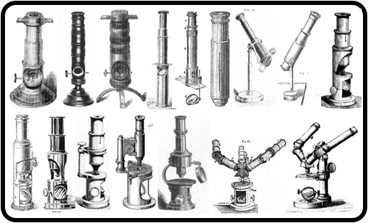 Collection of antique microscopes and other scientific instruments