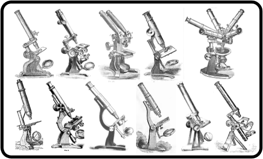 Collection of antique microscopes and other scientific instruments